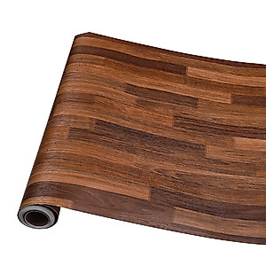 Self Adhesive Wood Butcher Block Contact Paper for Kitchen Countertop Cabinets Door Table Desk Furniture Decal Wallpaper 15.7X117 Inches (Dark Color)