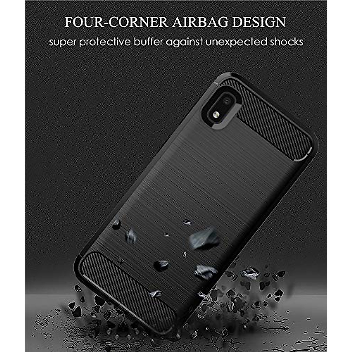 Galaxy A10E Case, Samsung A10E Case, Asmart Shock Absorption Galaxy A10E Phone Case Slim TPU Bumper Cover Soft Flexible Galaxy A10E Skin Lightweight Protective Case for Samsung Galaxy A10E, Black