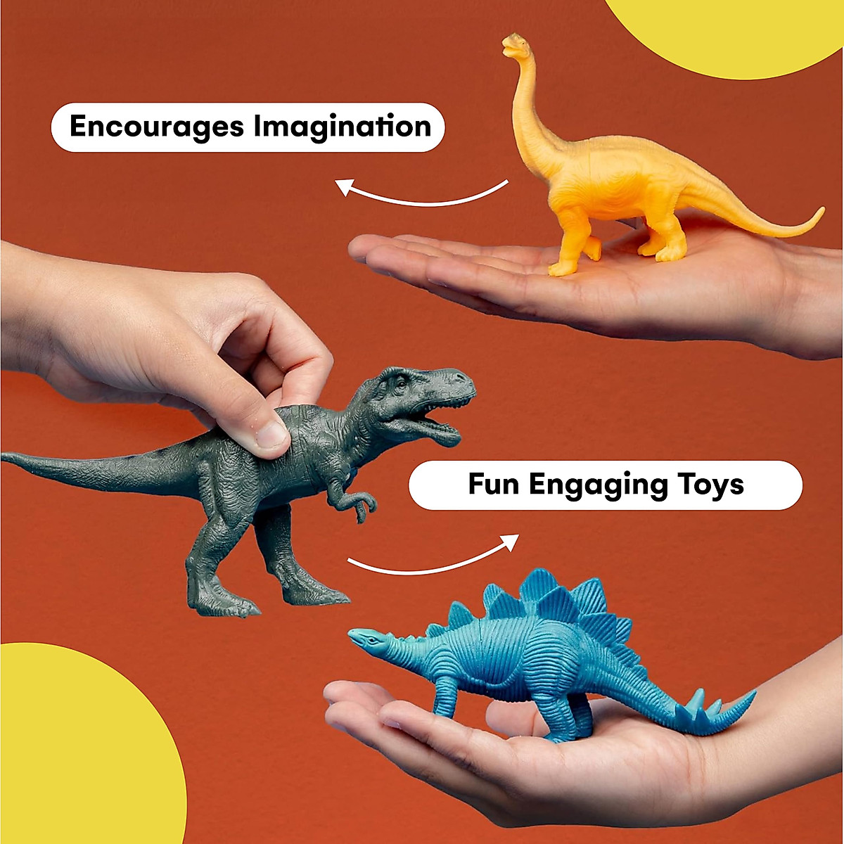 Li'l-Gen Dinosaur Toys for Kids 3-5 - Interactive Dinosaur Sound Book with Realistic Roars and 12 Large 7-Inch Dinosaur Figurines - Engaging Toddler Learning Toys for Imaginative Play - No Mat