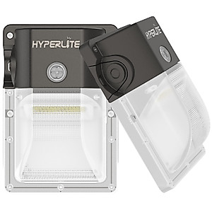 HYPERLITE LED Wall Pack 30W: 2Pack 3600lm 5000K Wall Pack LED Exterior Light, LED Wall Pack Light with Dusk to Dawn Photocell for House, Garage, Door, Yard, Porch, Home, Patio, Deck