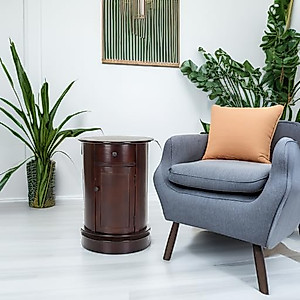 Safavieh American Homes Collection Tabitha Vintage Grey Oval Swivel Storage End Table