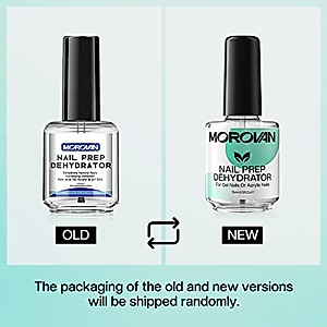 Morovan Acid Free Nail Dehydrator - Professional Dehydrator Nail Prep for UV Gel Nail Polish Acrylic Nails Fast Dry Dehydrator Nails 0.5 oz Natural Nail Primer Dehydrator Base Varnish Manicure Bonder