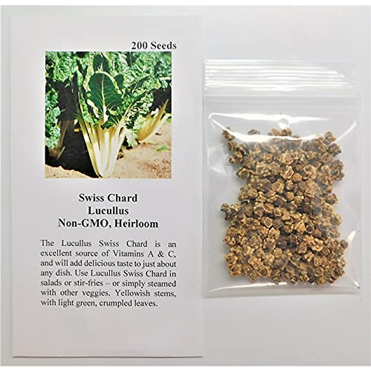 David's Garden Seeds Swiss Chard Lucullus 4356 (Multi) 200 Non-GMO, Heirloom Seeds