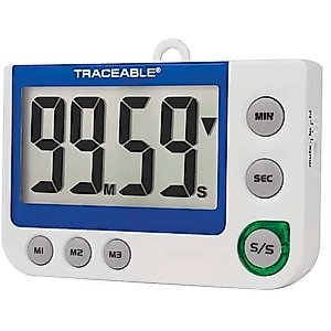 Digi-Sense Traceable Flashing LED Big-Digit Timer with Calibration; Single-Channel