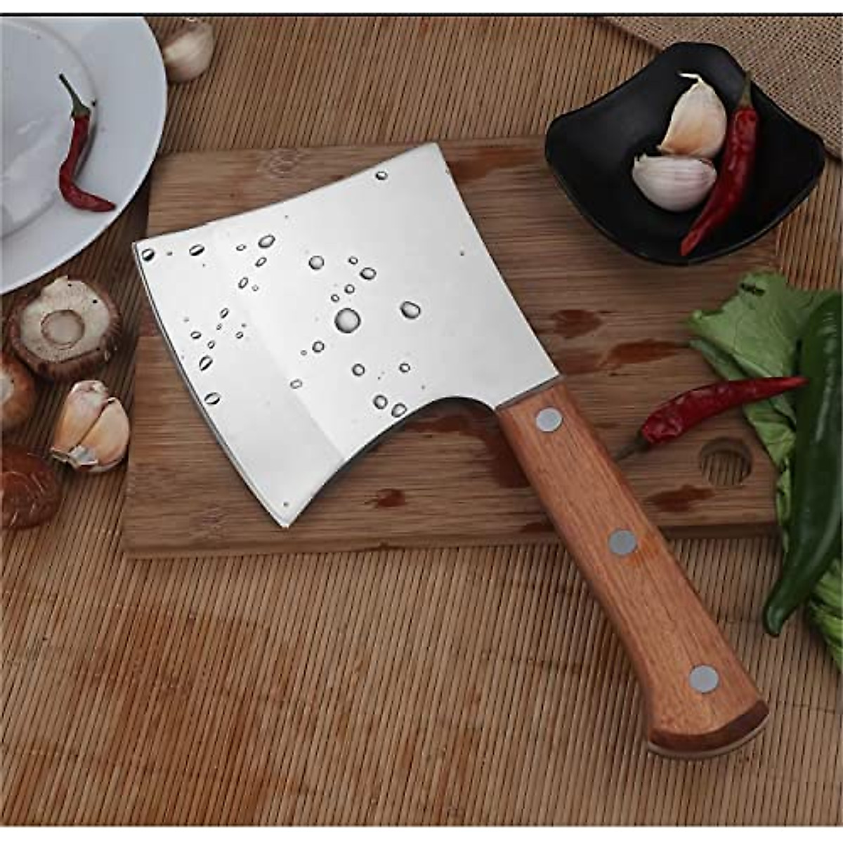 MLG Tools Bone Knife, Full Tang Meat Cleaver Knife Heavy Duty Bone Axe Butcher Cleaver, for big bone and frozen meat