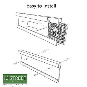 10 Street Home Wall Mount Coat Rack with 4 Adjustable Hooks - Wood and Multi-Color Modern Rustic Style for Entryways, Closets, and Bathrooms
