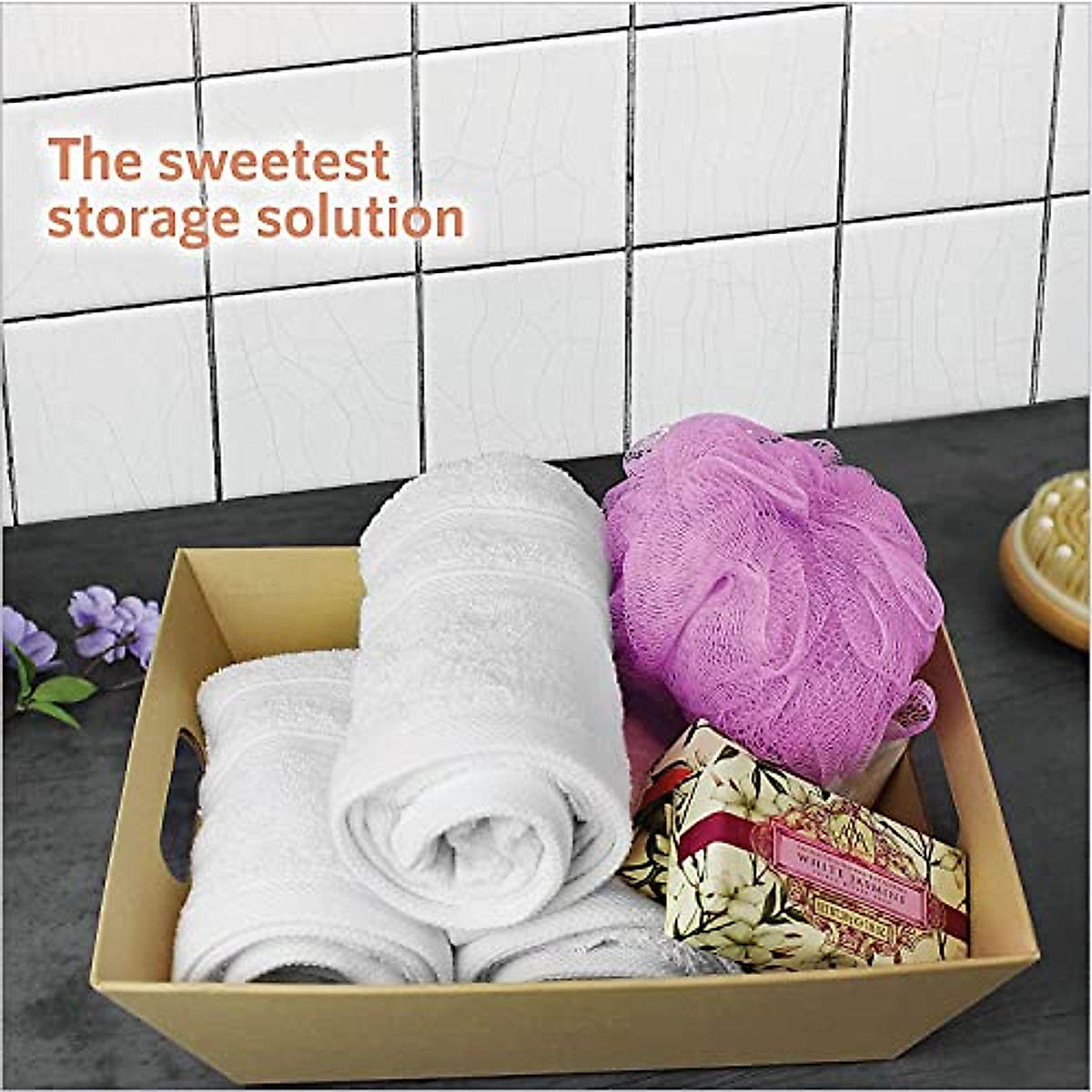 Upper Midland Products [5 Pk] 10x12” Large Big Basket for Gifts Empty, Basket Bags, Gold Pull Bows, Crinkle Cut Paper Shred Filler| DIY Wine Basket Gift Set Kit| Christmas, Easter| Gift to Impress