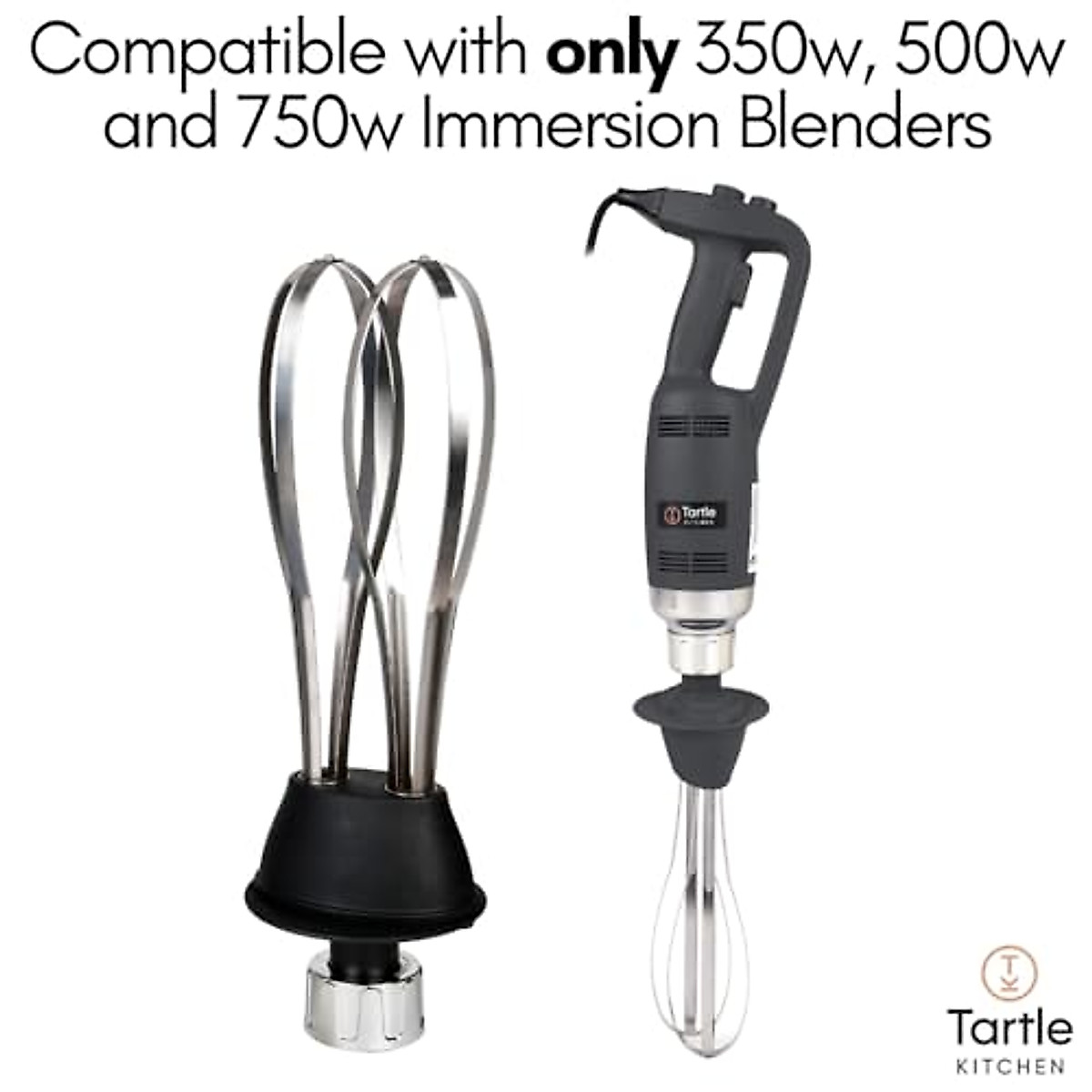 TK Tartle Kitchen Commercial Electric Immersion Blender Heavy Duty Removable Whisk Attachment ONLY- 350W, 500W & 750W compatible - black