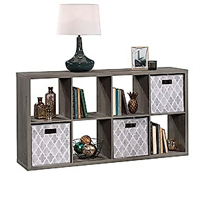 Sauder Miscellaneous Storage 8-Cube Organizer, L: 29.84" x W: 13.03" x H: 57.87", Mystic Oak