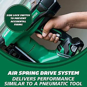 Metabo HPT 18V MultiVolt™ Straight Cordless Finish Nailer Kit, 16 Gauge Finish Nailer, (1) 18V 2.0Ah Lithium Ion Battery w/Fuel Gauge, Accepts Finish Nails, Lifetime Power Tool Warranty, NT1865DMST