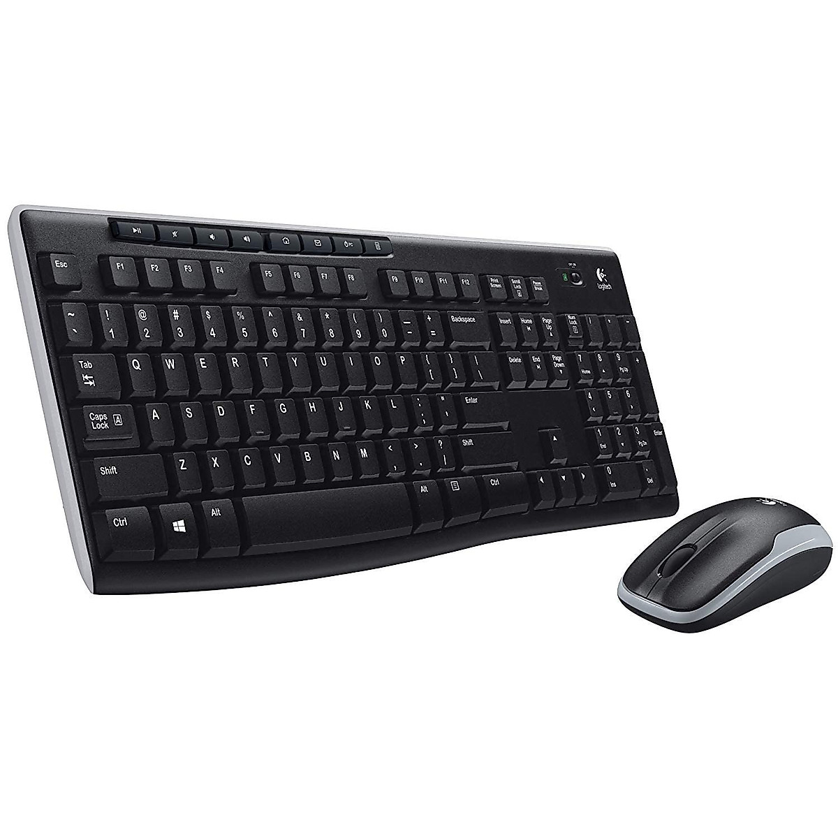 Logitech K270 Wireless Keyboard and M185 Wireless Mouse Combo — Keyboard and Mouse Included, Long Battery Life (Black with Mouse)