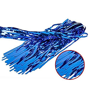 FECEDY 2pcs 3ft x 8.3ft Navy Blue Metallic Tinsel Foil Fringe Curtains Photo Booth Props for Birthday Wedding Engagement Bridal Shower Baby Shower Bachelorette Holiday Celebration Party Decorations