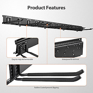 Waturis Garage Organizer Wall Mount, 64 Inch Garage Storage Organization, 20PCS Heavy Duty Garden Tool Organizer, Adjustable Tool Storage Rack Hooks, Yard Shed Tool Organizer, Hold Max 900 lbs