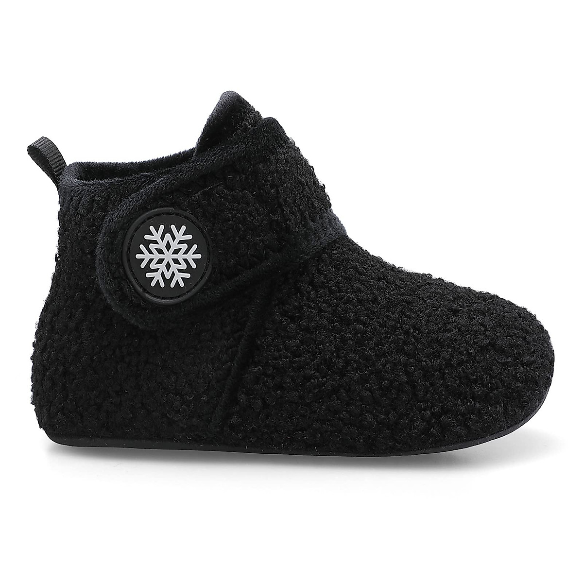 Scurtain Unisex Kids Toddler Slippers Socks Fleece Slippers for Boys Girls Baby Artificial Woolen Booties with Non-Slip Rubber Sole baby slippers baby boy slippers Black 3.5-4.5 Infant