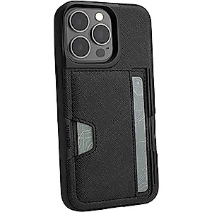 Smartish iPhone 13 Pro Wallet Case - Wallet Slayer Vol. 2 [Slim + Protective] Credit Card Holder with Kickstand - Black Tie Affair