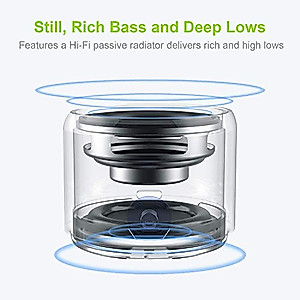 EWA Travel Case Packed, A106 Pro Portable Bluetooth Speaker with Custom Bass Radiator, Brief Design, IP67 Waterproof, Perfect Mini Speaker for Shower, Room, Bike, Car (Black)