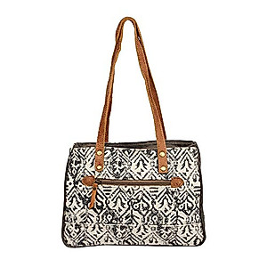 Myra Bag Spencer Upcycled Canvas & Cowhide Leather Bag S-1246