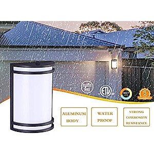 CLOUDY BAY Dusk to Dawn LED Outdoor Wall Sconce,3000K /4000K /5000K Adjustable,15W Porch Light,Oil Rubbed Bronze,2 Pack