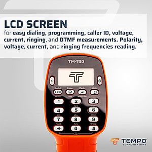 Tempo Communications TM-700 Butt Set/Lineman Telephone Test Set with LCD Display - Professional Grade (Latest Model)
