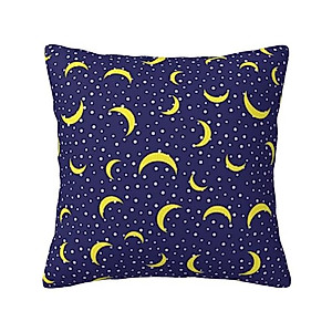 Lukbfall Moon Dot Pattern Background Decorative Pillow Cover 18 X 18 Inch Moroccan Home Decoration Pillowcases Cushion Cover Square Throw Pillow Cover for Couch Sofa Bed Living Room Bedroom