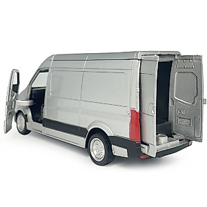 Sprinter Toy Truck Van Cargo Delivery Model Car Diecast Vehicle 1/36 Scale Metal Pull Back Toy Cars Doors Open Zinc Alloy Casting Toys for Boys Kids Birthday Gifts Mens Collection, Silver Gray