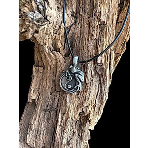 Jewelry Trends Frog on Yin Yang Pewter Pendant Necklace 18" Leather Cord
