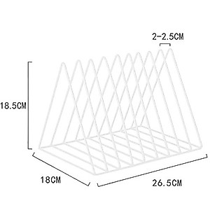 Cq acrylic Triangle File Folder Racks and Magazine Holder,10 Lattice Metal Newspaper Holder Magazine File Storage for Office Home Decoration,White