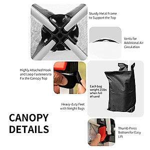 Tangkula Outdoor Pop-up Canopy Tent, 6.6 x 6.6 FT Height Adjustable Commercial Instant Canopy w/Portable Roller Bag, 4 Weight Bags, Outdoor Camping Sun Shelter for Camping, Party (6.6’ x 6.6’, White)