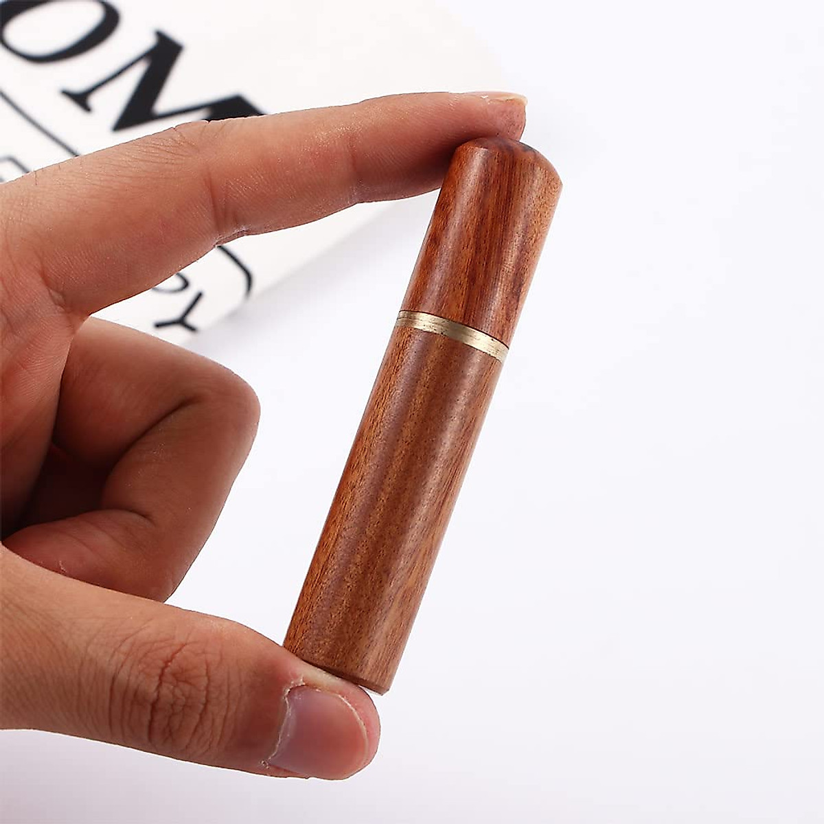 Portable Wooden Sewing Needle Box, Sewing Needles Holder Sewing Storage Tubes for Sewing Embroidery Hand Crafts, Toothpick Containers Wood Case (brown-no pattern)