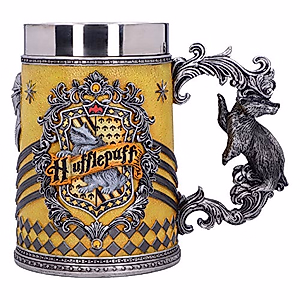 Nemesis Now Harry Potter Hufflepuff Hogwarts House Collectible Tankard, 1 Count (Pack of 1), Yellow Silver