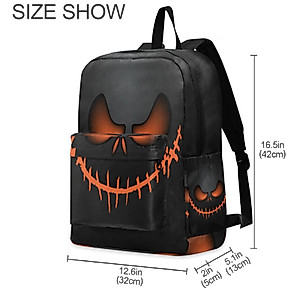 ZzWwR Halloween Mask Background Large Laptop Backpack Durable Travel Computer Bag for Men Women School Bookbag Work