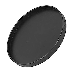 Milltrip Round Wooden Food Fruit Serving Tray Service Plate for Home Kitchen Hotel Use Black(24cm/9.4in)