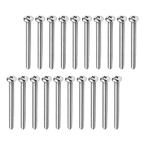 Yinpecly 25Pcs M5 x 60mm Machine Screws Pan Phillips Cross Head Screw 304 Stainless Steel Fasteners Bolts Silver Gray