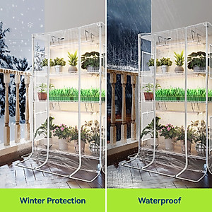 Monios-L Indoor Greenhouse with Grow Light and Shelf,Mini Greenhouse with 4-Tier Metal Plant Stand,Full Spectrum Growing Lamps with Clear Cover Tent for Seed Starter System,(35Lx14Wx61H)