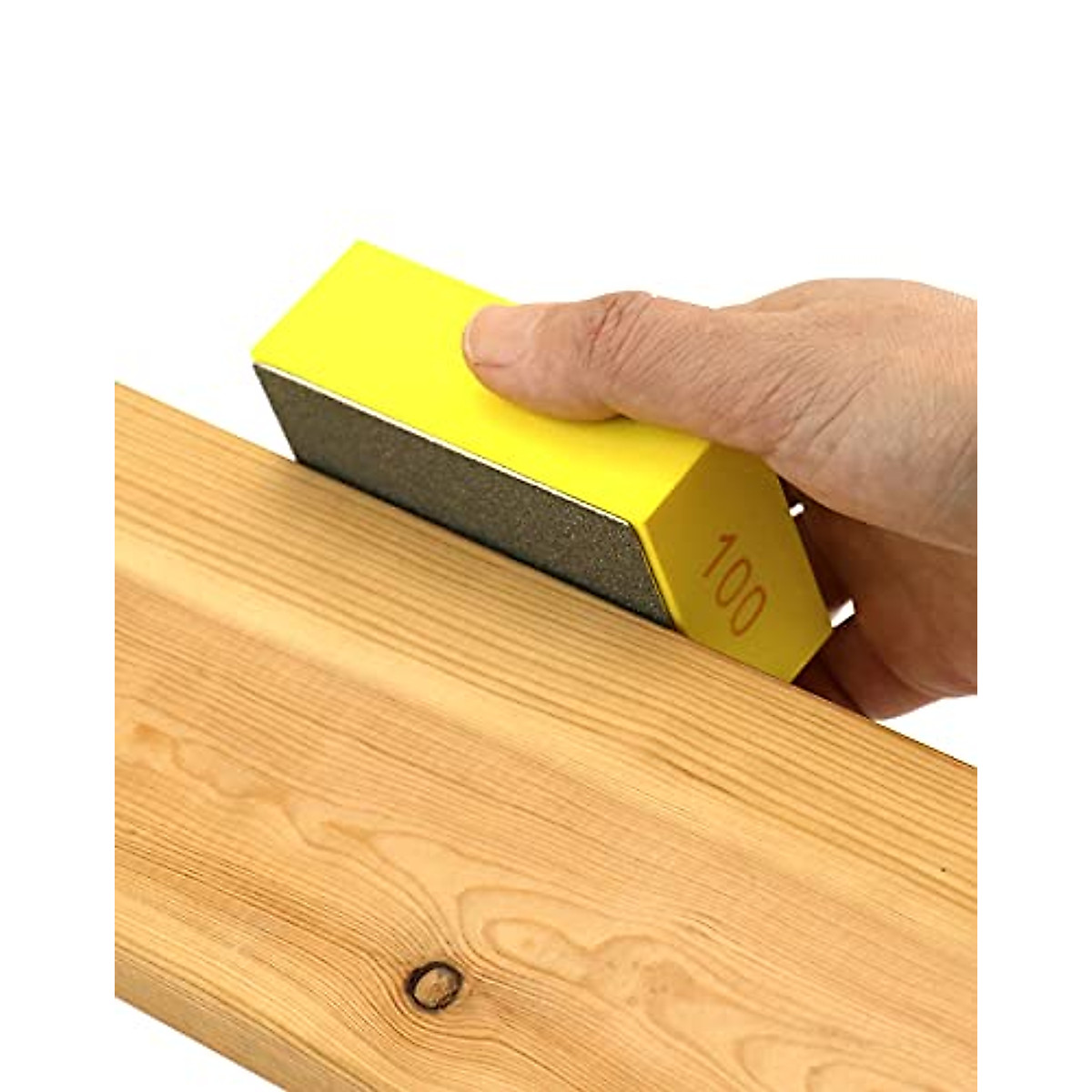 QWORK Diamond Hand Polishing Pads, 4 Pack Plane Sharp Sanding Block Kit, 60#,100#,200#,400# Diamond Hand Polishing Pads for Stone, Glass Granite Marble Concrete Stone Sanding and Polishing