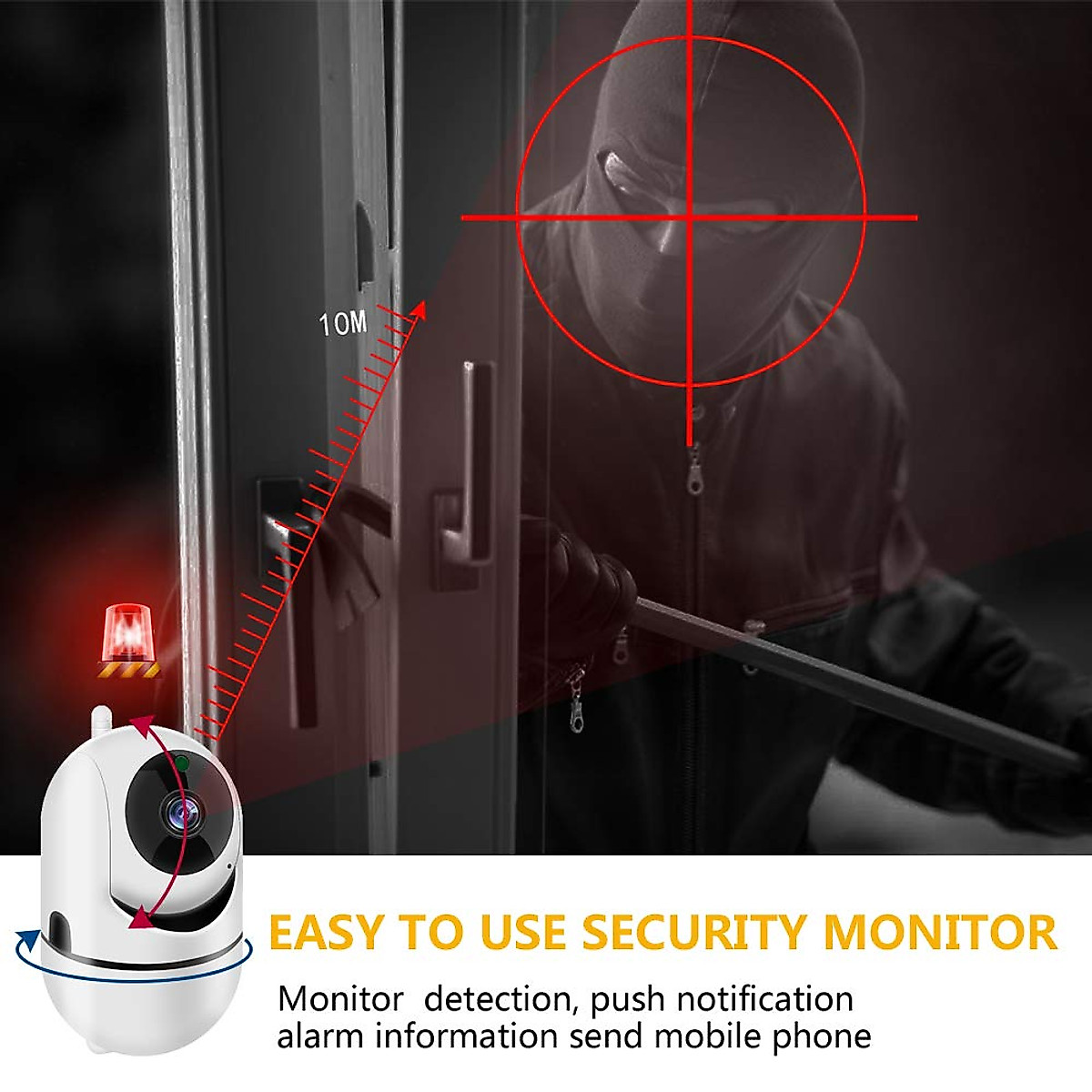 AOLANS Security Cameras Wireless Indoor camaras de seguridad Cameras for Home Security Baby Monitor 360 Degrees Cam for Dimmable/Pet/Nanny cam with Support 64G or Cloud Storage Two Way Audio 2.4Ghz