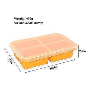 TAHOME 1-Cup Extra Large Thick Soup Silicone Freezer Box Potage Freezing Tray With Lid,for Freeze Stew,Thick Soup,Sauce -Make 8 Perfect 1-Cup Portions