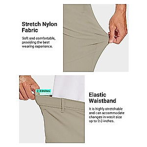 SPECIALMAGIC Golf Pants Men Stretch Slim fit Hiking Pants Lightweight Dress Casual Tapered Zipper Pockets 34