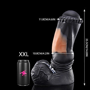 Jovatnana 14" x 4.2" Wide Realistic Dildo「Ranger」Anal Plug Big Sex Harness Dildo Silicone Suction Cup Dildo for Female Sex Toys Male Dildo juguete Sexual Adult Sex Toy, XXL…