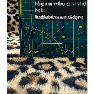 Faux Fur Animal Long Pile 58" Wide Fabric Full, Plush, Warm Soft Coat, Fashion Fursuit Costume - Sold by Continuous Yard (Leopard Fur)