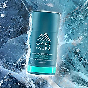 Oars + Alps Aluminum Free Deodorant for Men and Women, Valentines Gifts for Him, Dermatologist Tested and for Sensitive Skin, Vegan, Deep Sea Glacier, 1 Pack, 2.6 Oz