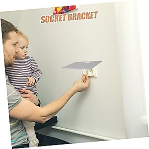 VILLFUL Wall Bracket Bathroom Electrical Outlet Shelf Outlet Shelf for Home Wall Outlet Shelf Router Wall Mount Bracket Storage Shelf for Outlet Wall Mount Router Shelf Plastic White