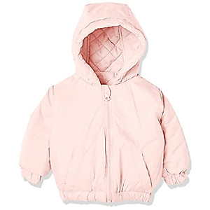 Amazon Essentials Unisex Babies' Reversible Lightweight Puffer Jacket (Previously Amazon Aware), Light Pink, 18 Months