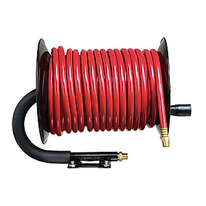 ReelWorks Air Hose Reel Tool Retractable Hand Crank 3/8" Inch x 100' Feet 300 PSI / 20 BAR Heavy Duty Steel Construction (Hose Not Included)