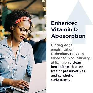 Designs for Health 2000 IU Vitamin D Drops - Hi-Po Emulsi-D3 Emulsified Vit D3, Highly Concentrated Liquid Vitamin D3 Drops - Bone Health + Immune Support - 2000 IU Per Drop (1000 Servings / 1 Ounce)