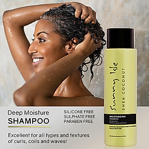 Sunny Isle Shea Coconut Moisturizing Shampoo 12oz | Infused with Jamaican Black Castor Oil | Curly Hair Shampoo | Hydrating for Dry Curls, Waves, Coils | Silicone, Paraben & Sulfate-FREE