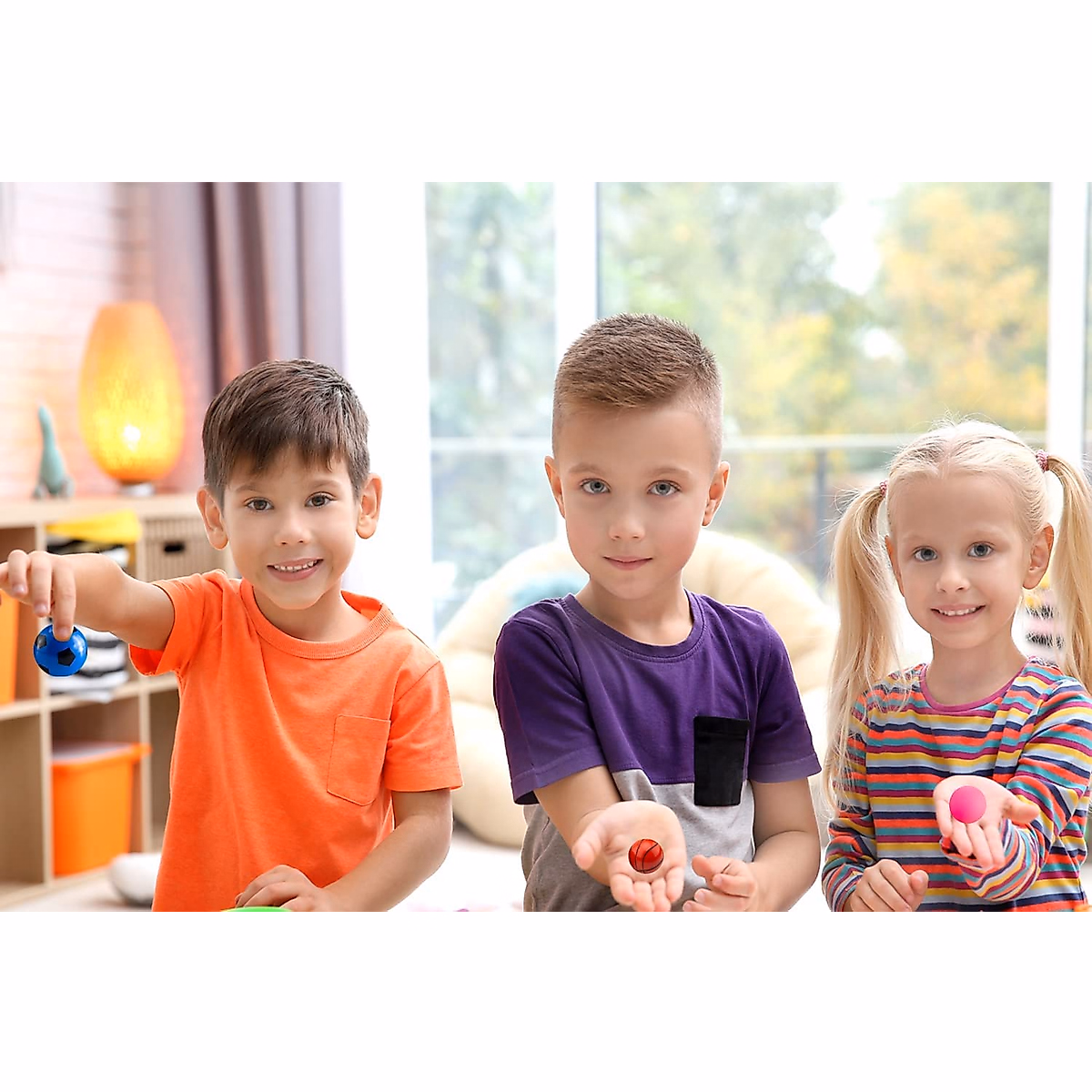 OBTANIM 50 Pieces Colorful Bouncy Balls Bulk Mixed Pattern High Bouncing Balls for Kids Party Favors, Prizes, Birthdays Gift (27 mm)