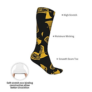 Isolated Tuba Musical Instrument Athletic Socks For Men Women Cushion Thick Socks Daily For Running Flight Travel Mountaineering 20 In