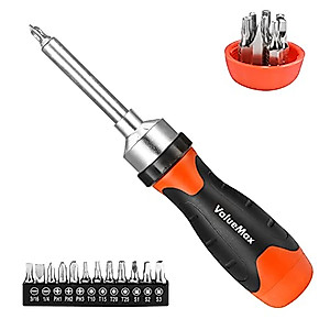 ValueMax 13-in-1 Multi-bit Ratcheting Screwdriver Set Tool All in One, Portable Multi-purpose Ratchet Screw-driver, Slotted/Philips/Torx/Square