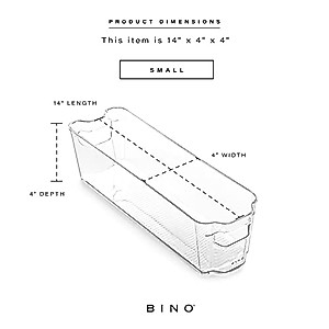 BINO | Stackable Storage Bins, Small - 2 Pack | THE STACKER COLLECTION | Clear Plastic Storage Bins | Built-In Handles | BPA-Free | Containers for Organizing Kitchen Pantry | Multi-Use Organizer Bins